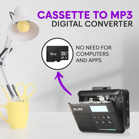 KLIM K7 Cassette Tape Player + Cassette to MP3 Converter – KLIM ...