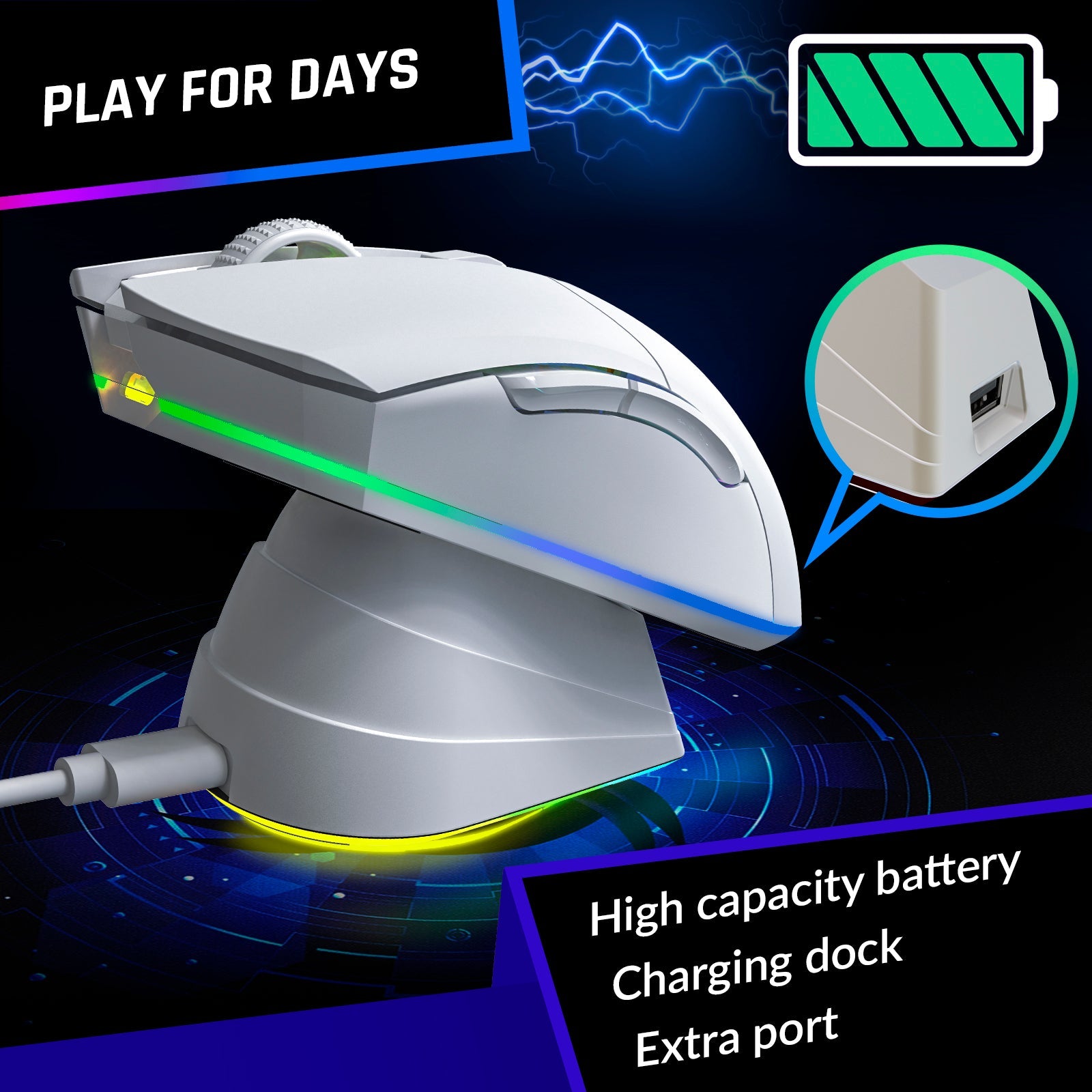 KLIM Blaze Pro Wireless RGB Gaming Mouse | Charging Base Included ...