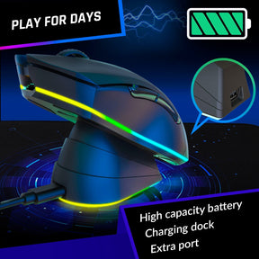 KLIM Blaze Pro Wireless RGB Gaming Mouse | Charging Base Included ...