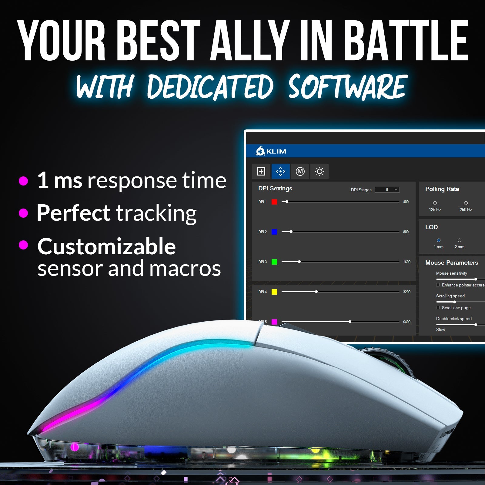 KLIM Blaze X Wireless RGB Gaming Mouse | Charging Base Included – KLIM ...