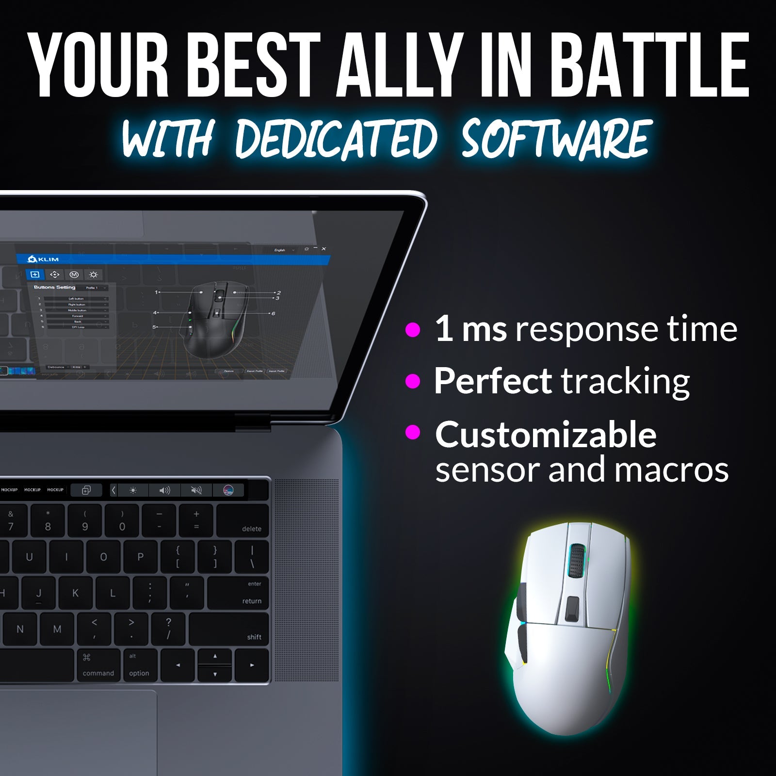 KLIM Blaze X Wireless RGB Gaming Mouse | Charging Base Included – KLIM ...