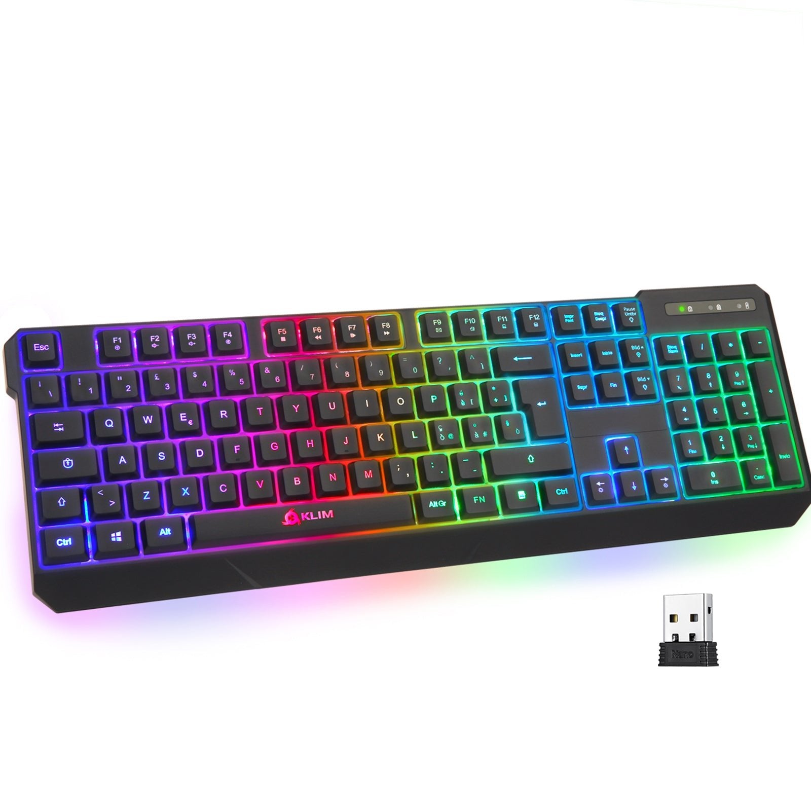 KLIM Chroma Wireless Membrane Keyboard | Silent & Illuminated – KLIM ...