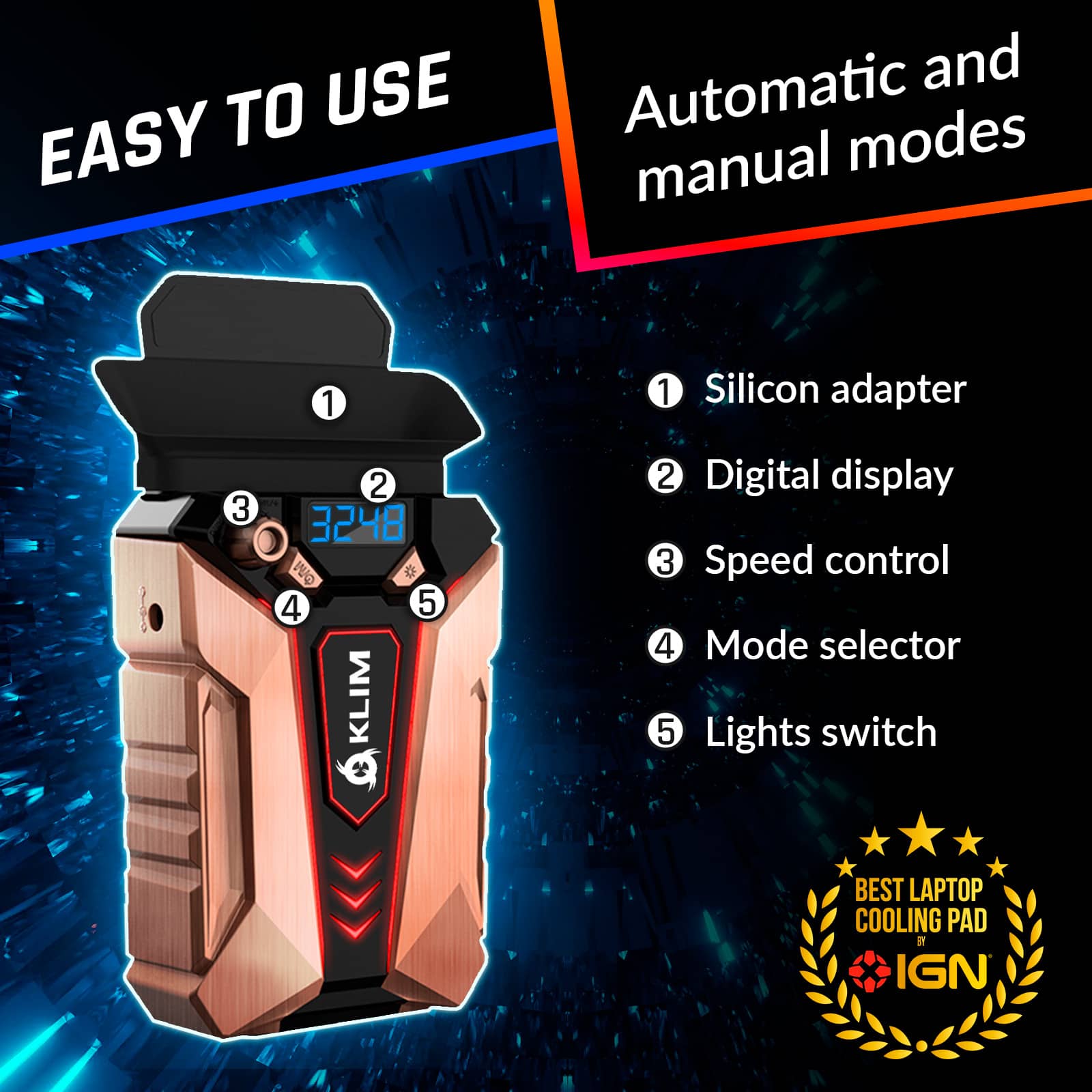 KLIM Cool + Vacuum Laptop Cooler | Prevent Overheating - 3500 RPM ...