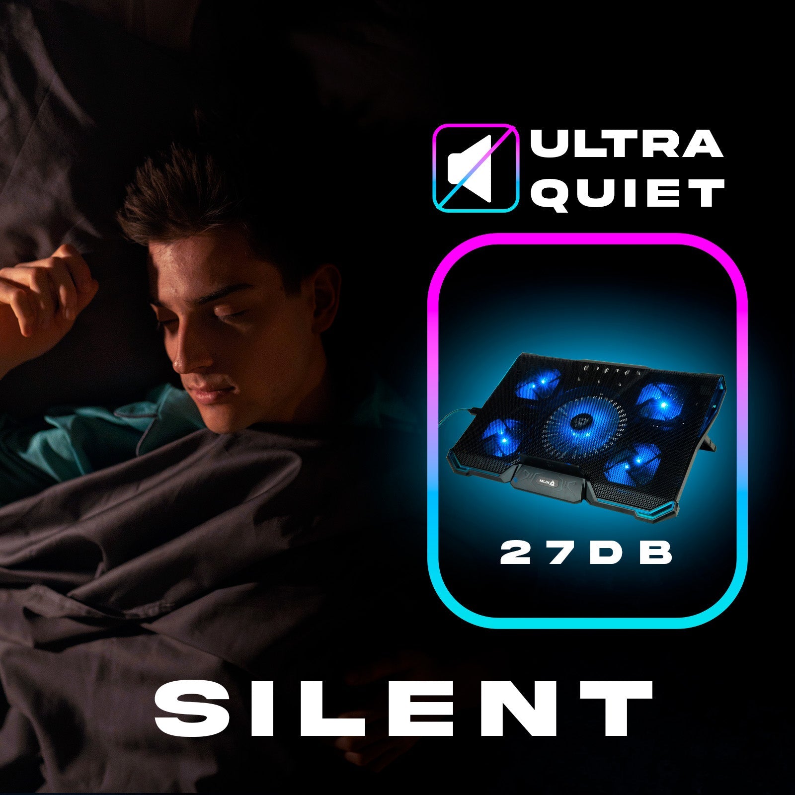 KLIM Cyclone Laptop Cooling Pad | 5 Fans | Silent | 11"-19" Laptops ...