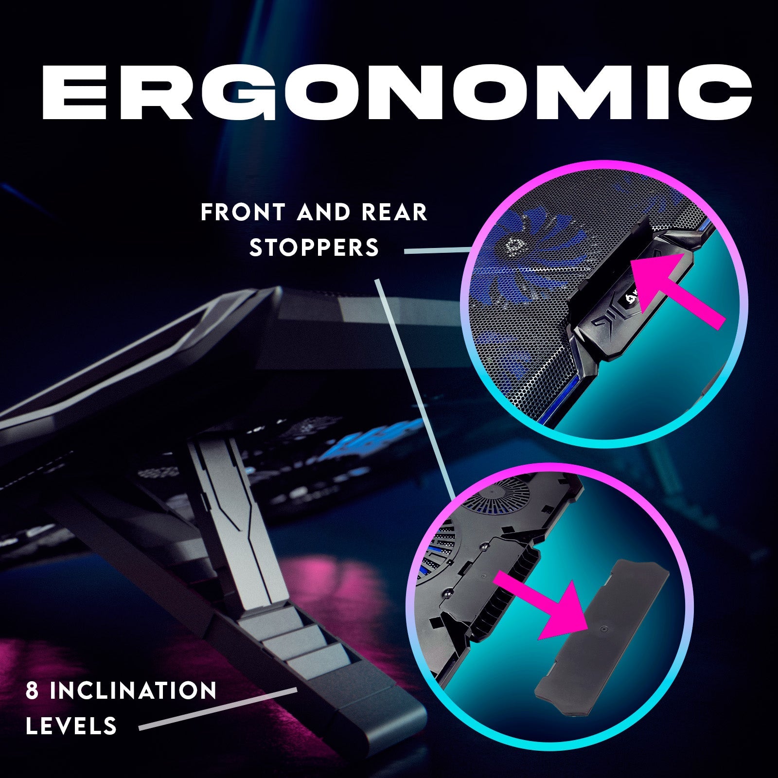 KLIM Cyclone Laptop Cooling Pad | 5 Fans | Silent | 11"-19" Laptops ...