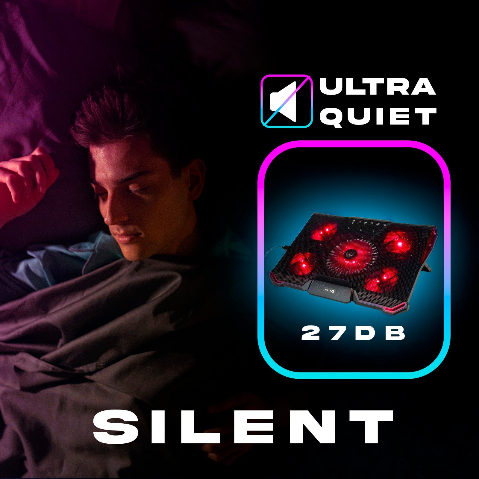 KLIM Cyclone Laptop Cooling Pad | 5 Fans | Silent | 11"-19" Laptops ...