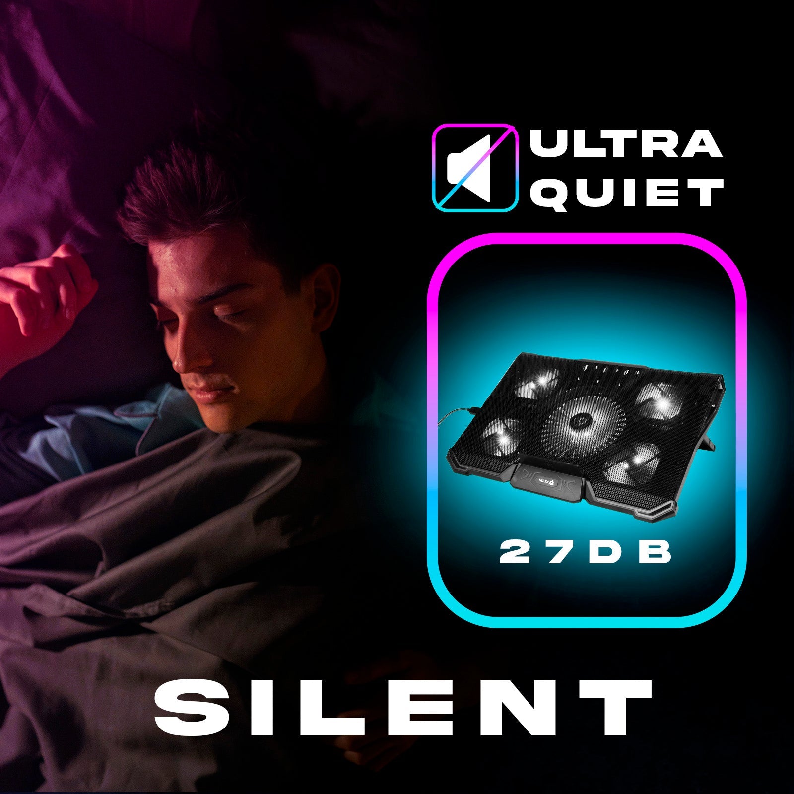 KLIM Cyclone Laptop Cooling Pad | 5 Fans | Silent | 11"-19" Laptops ...