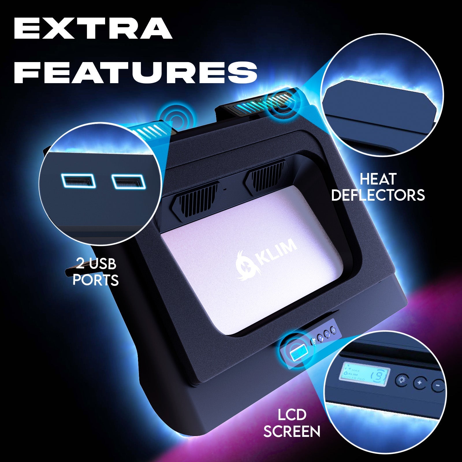 KLIM Everest Laptop Cooling Pad | 2 Turbofans | RGB Lighting – KLIM ...