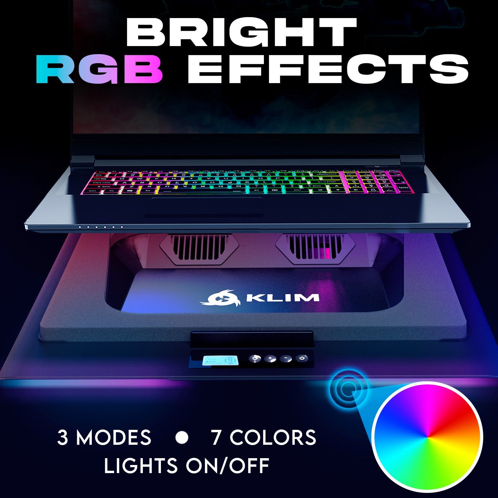 KLIM Everest Laptop Cooling Pad | 2 Turbofans | RGB Lighting – KLIM Technologies