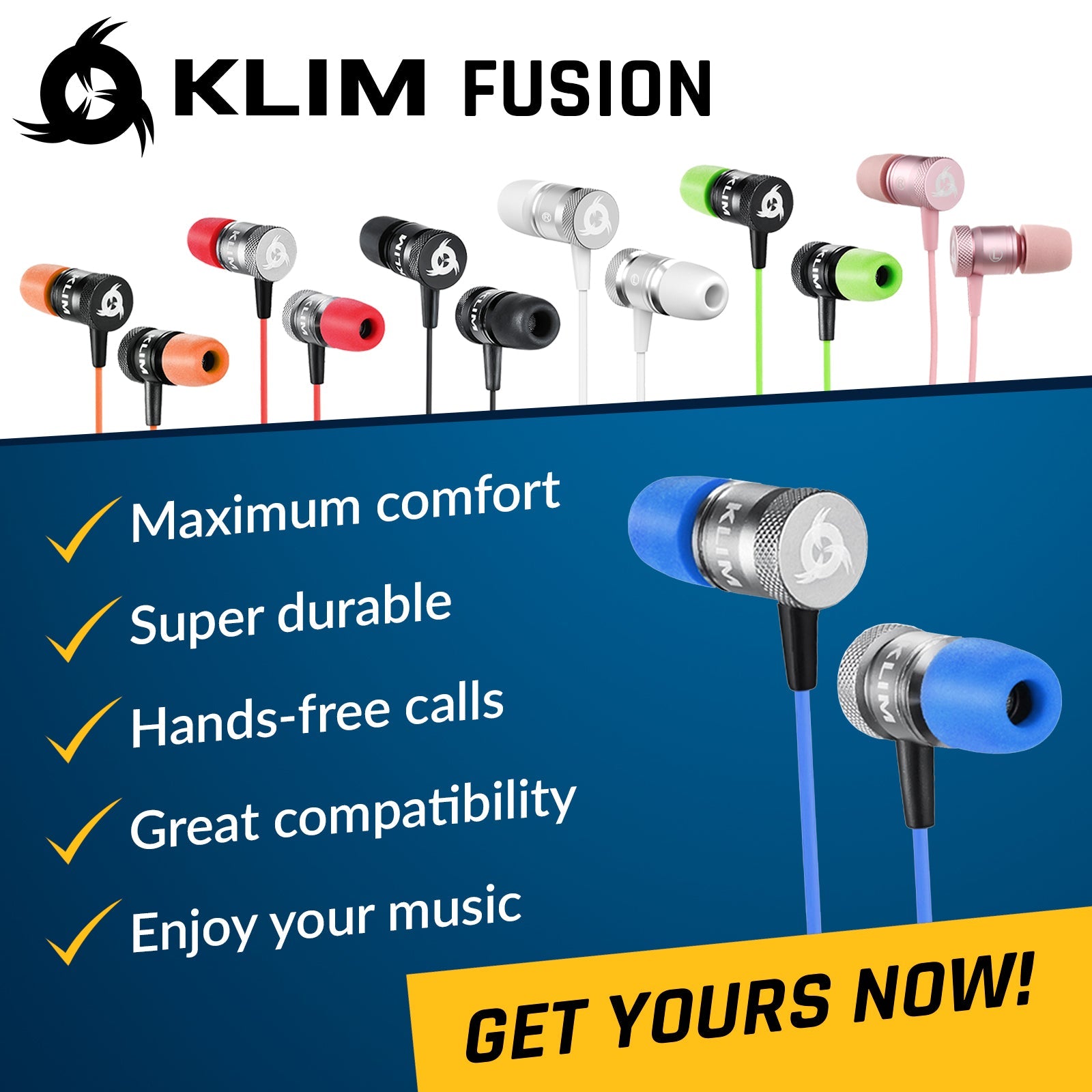KLIM Fusion Wired Headphones | High-Quality Sound & 5-Year Warranty ...