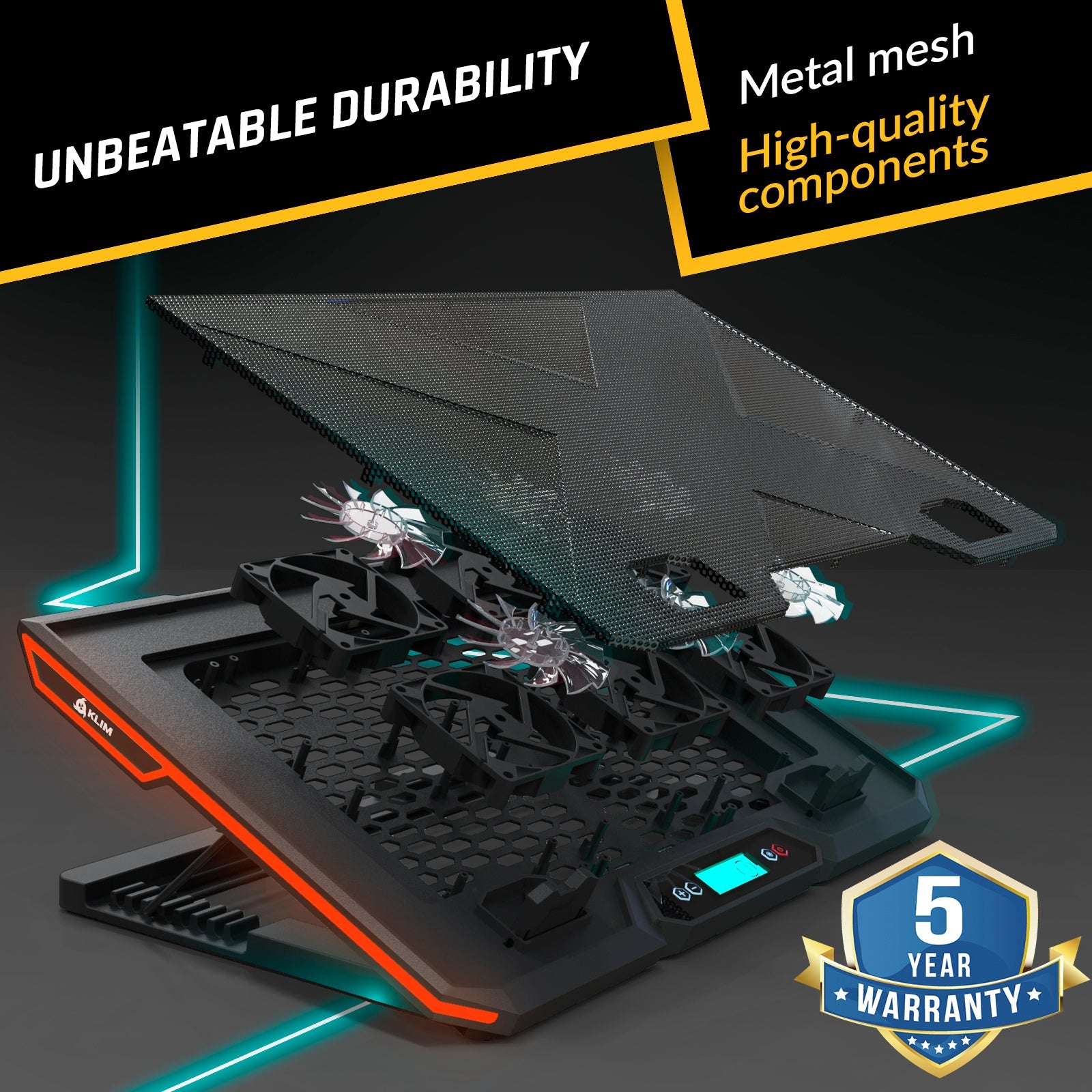 KLIM Glacier Cooling Pad | 6 Fans | RGB Lighting – KLIM Technologies