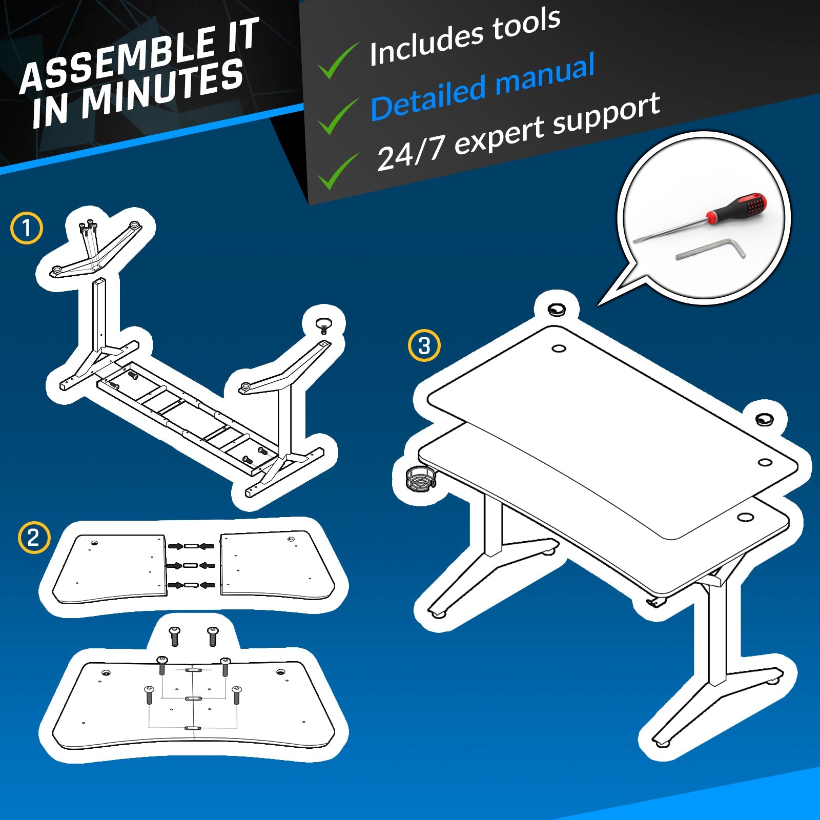 KLIM K152 Gaming Desk - RGB Lighting, Spacious & Ergonomic – KLIM ...