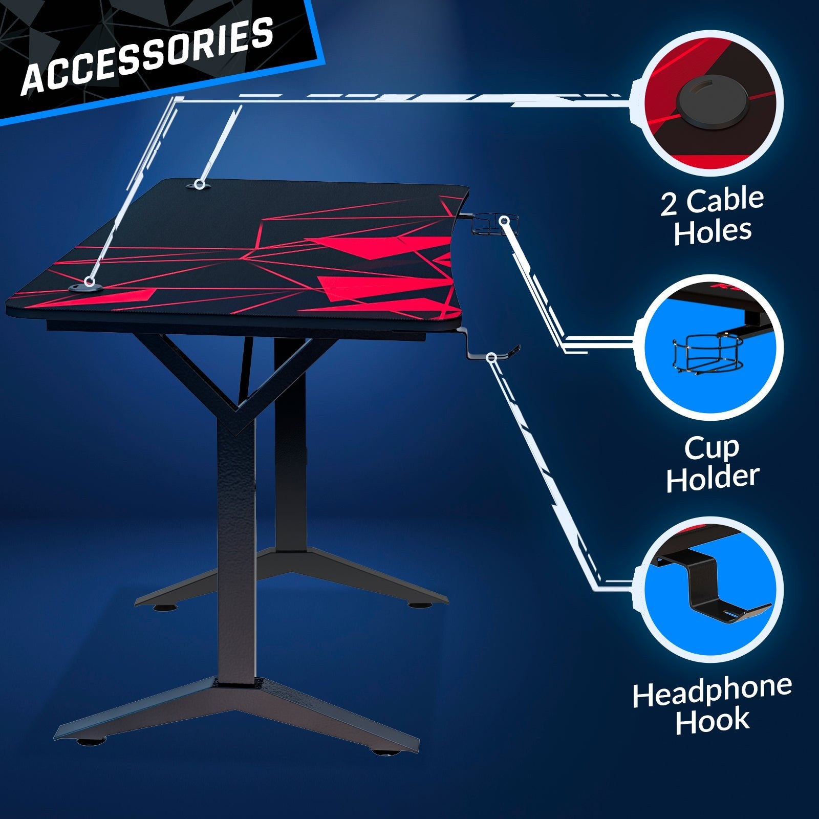 KLIM K152 Gaming Desk - RGB Lighting, Spacious & Ergonomic – KLIM ...
