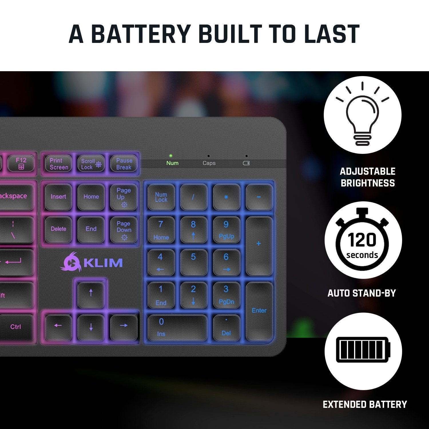 KLIM Light V2 Wireless Membrane Keyboard | Silent & Backlit – KLIM ...