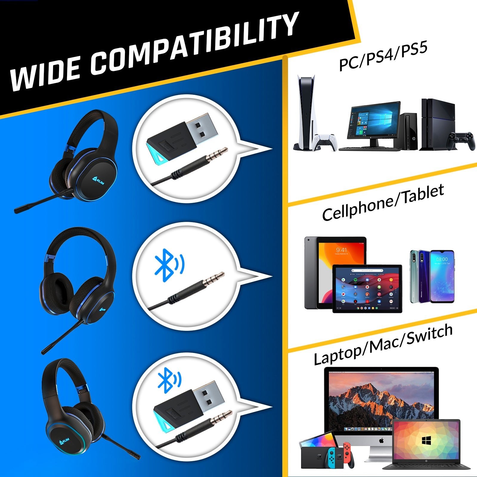 KLIM Lynx Wireless Gaming Headset - Comfort, High-Quality Sound – KLIM ...